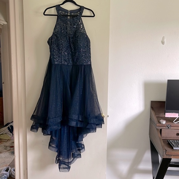TLC | Dresses | Tlc Say Yes To The Prom Navy Blue Lace And Sequence ...